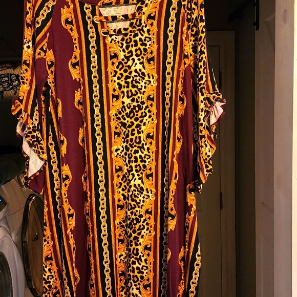 Goddess | Dresses | Leopard Maroon Dress | Poshmark
